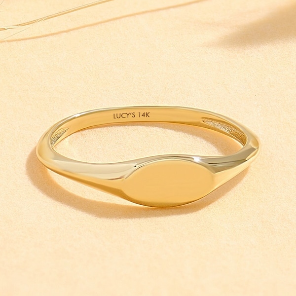 Solid Gold Signet Ring Women - Etsy