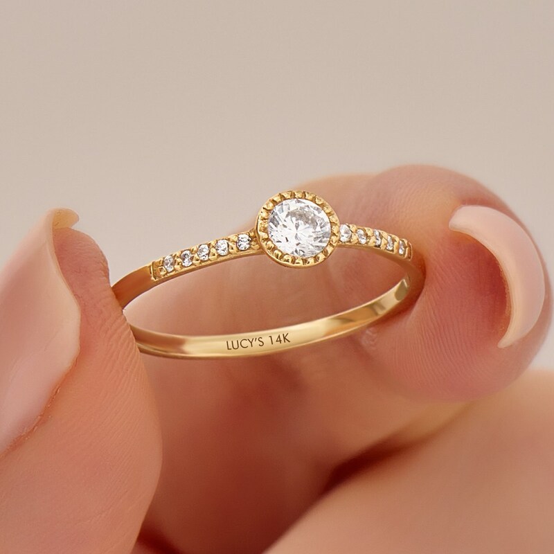 Tiny Engagement Ring - Etsy