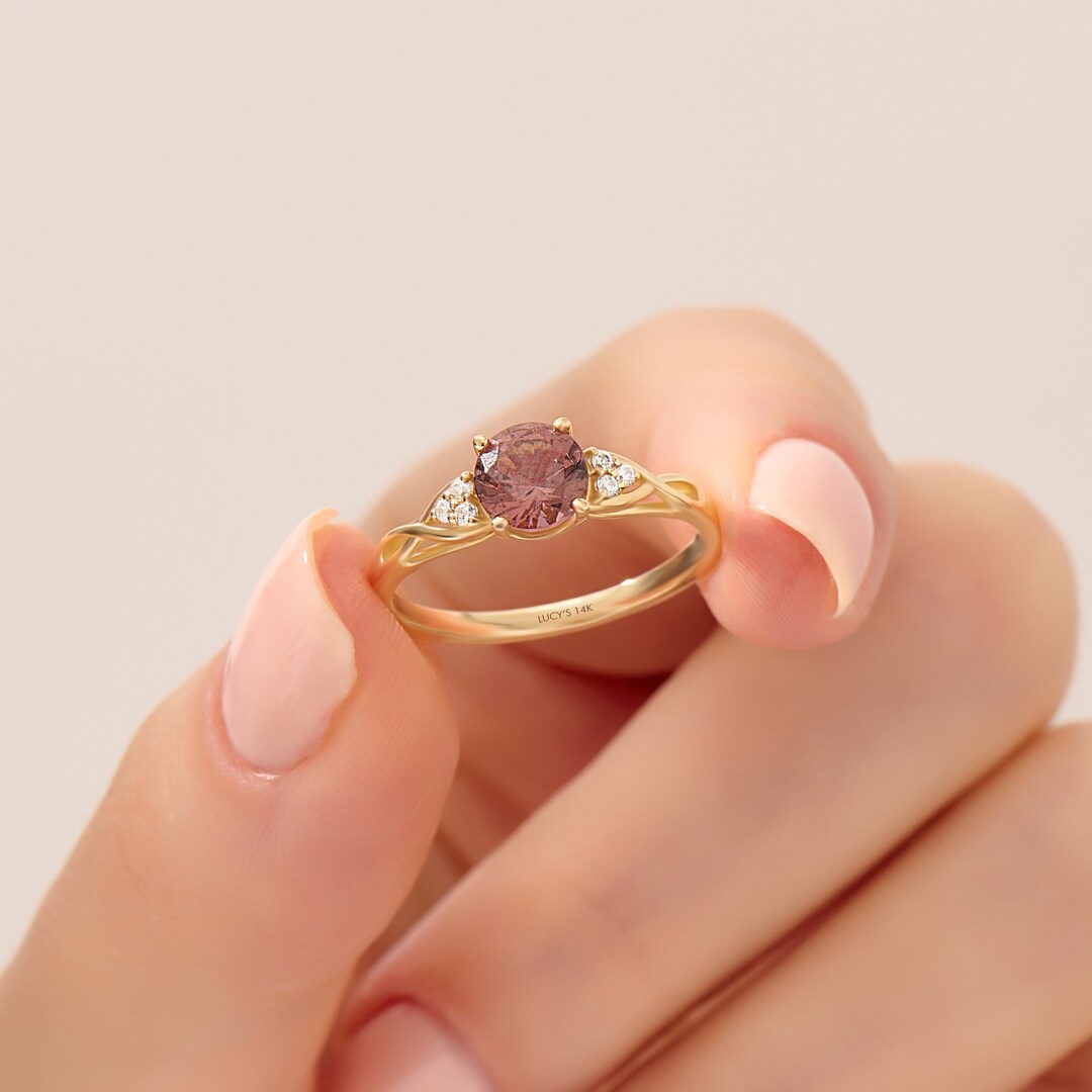 Braided Color Change Engagement Ring, Vintage Anniversary Ring Women ...