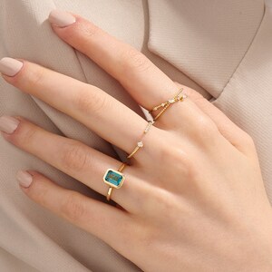 Tiny Diamond Open Cuff Ring Adjustable Wrap Ring in 14k 18k 10k Solid ...