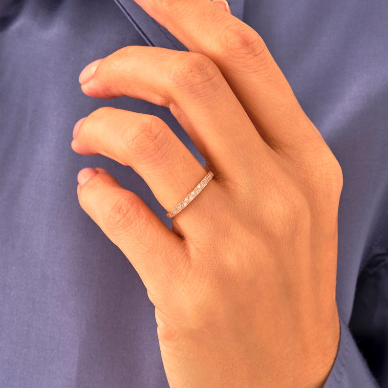 Diamond Triangle Band Ring Triangle Eternity Wedding Band - Etsy