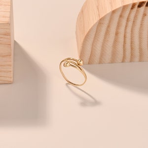 Ball Bypass Ring by Lucys Fine 14k 18k 10k Solid Gold Spiral Ring ...