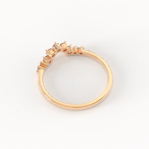 Arched Diamond Curve Ring, 14k Wedding Ring Enhancer, Solid Gold ...