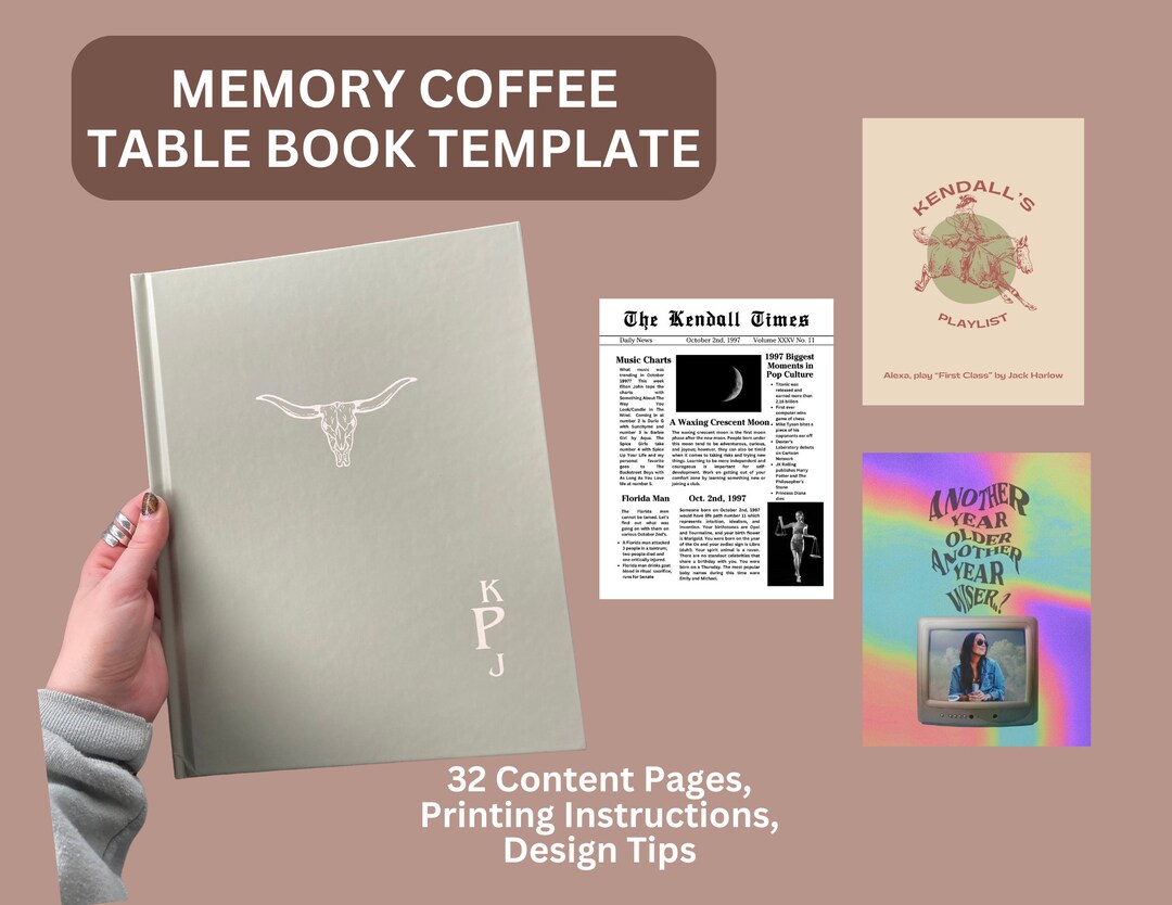 Memory Coffee Table Book CANVA Template for Best Friend, Mom, Sister ...