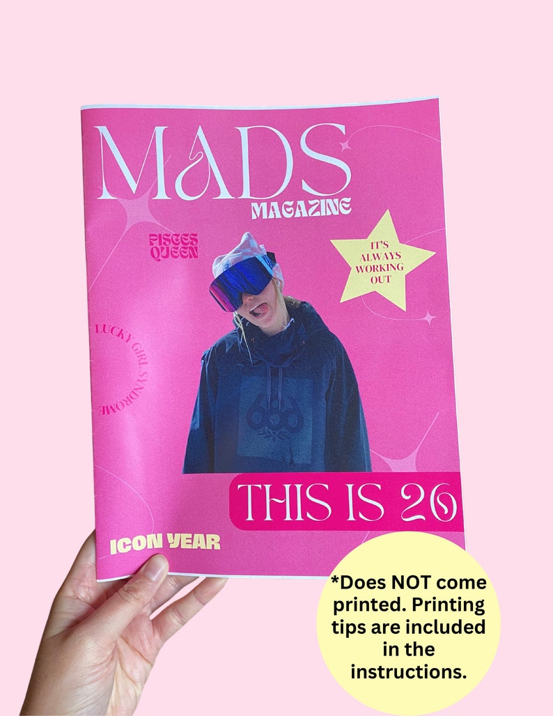 Birthday Magazine CANVA Template Pink Funky Theme Birthday Magazine DIY ...