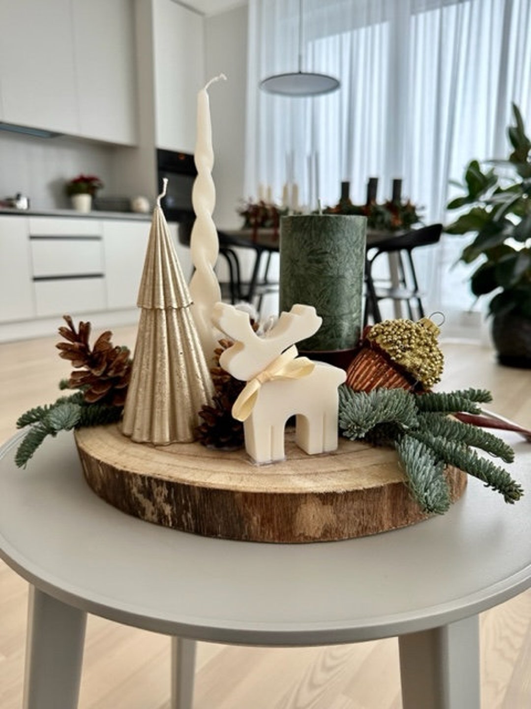 Christmas Table Centerpiece Advent Table Decor With 4 - Etsy