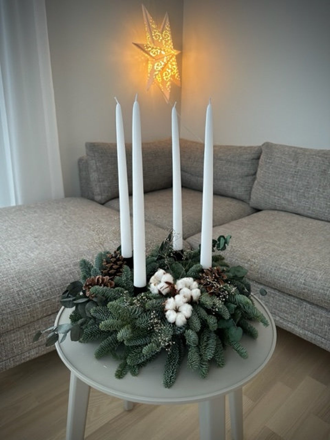 Christmas Table Centerpiece Centerpiece Advent Wreath With - Etsy