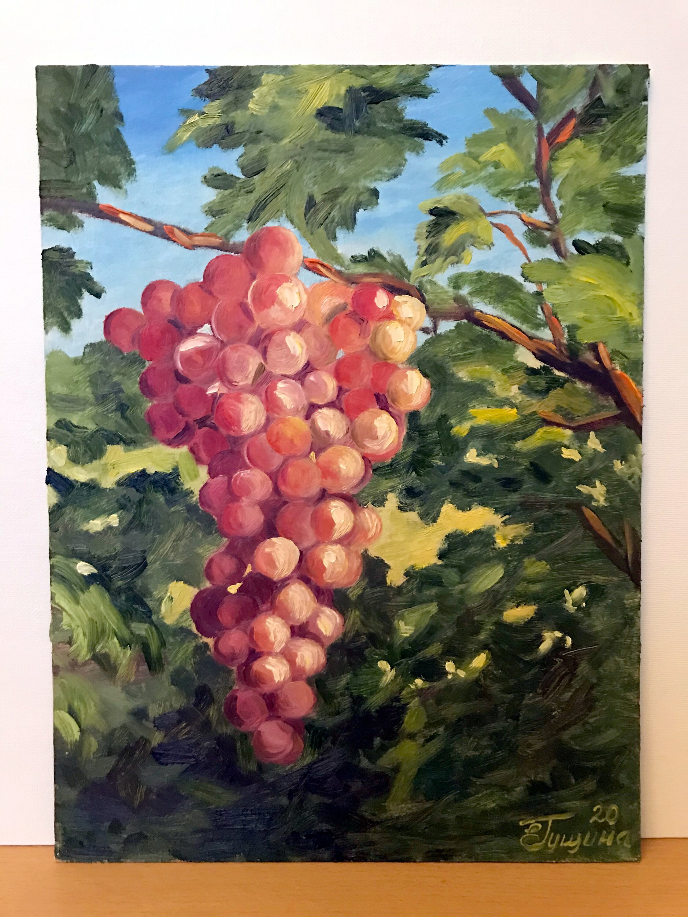 Grape Painting Grapevine Original Art Fruit Wall Art Food | Etsy