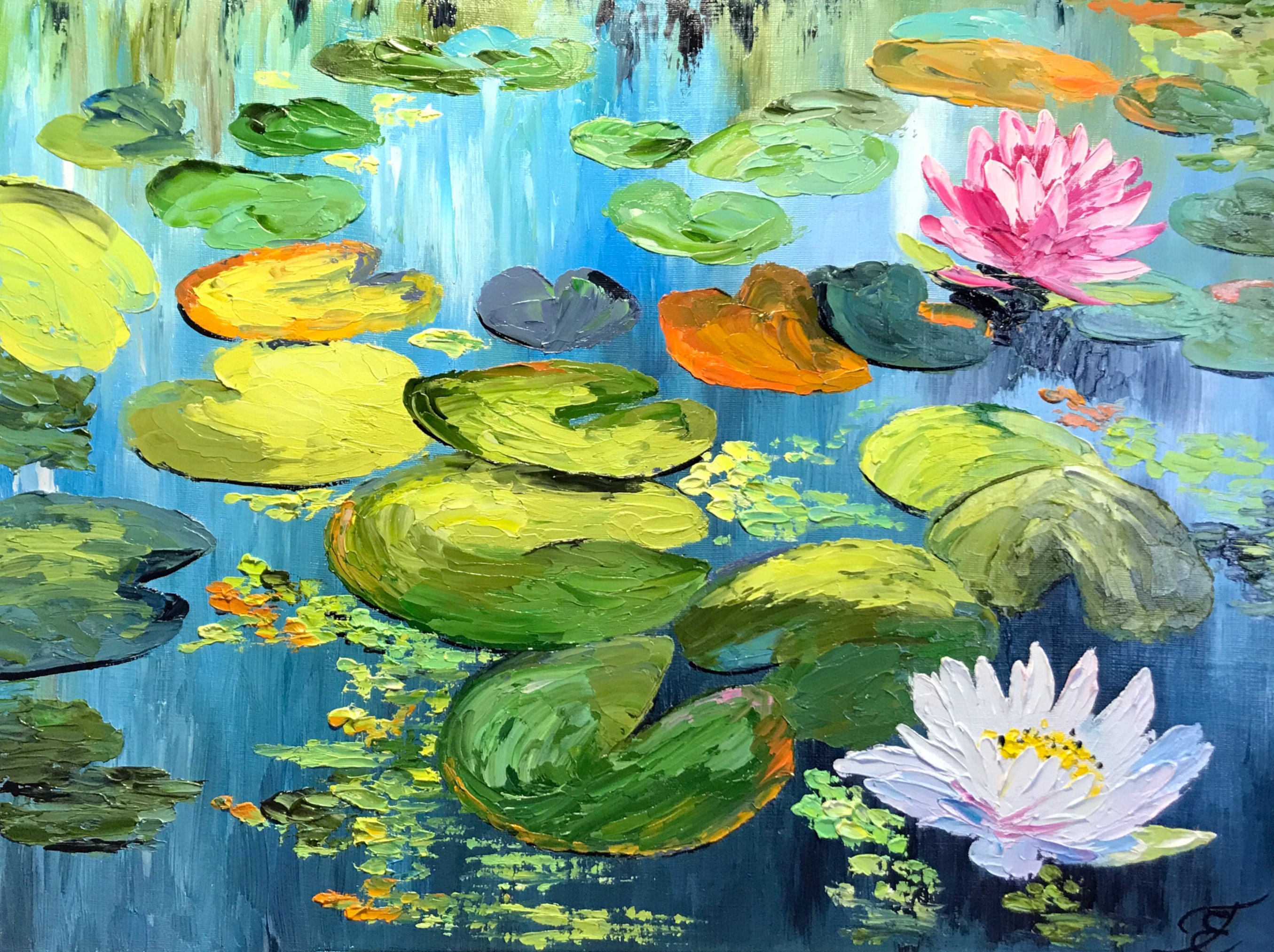Water Lily Painting Pond Original Art New England Landscape Etsy water-lily-painting-pond-original-art-new-england-landscape-etsy