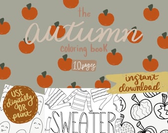 Autumn Colouring Pages X 5. Digital Download. PDF Printable. - Etsy