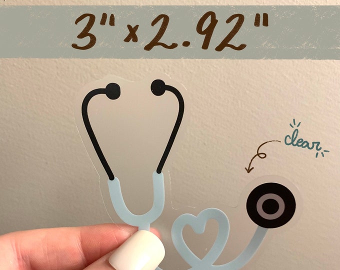 Clear Stethoscope Health Care Vinyl Sticker - Matte Weatherproof - Etsy