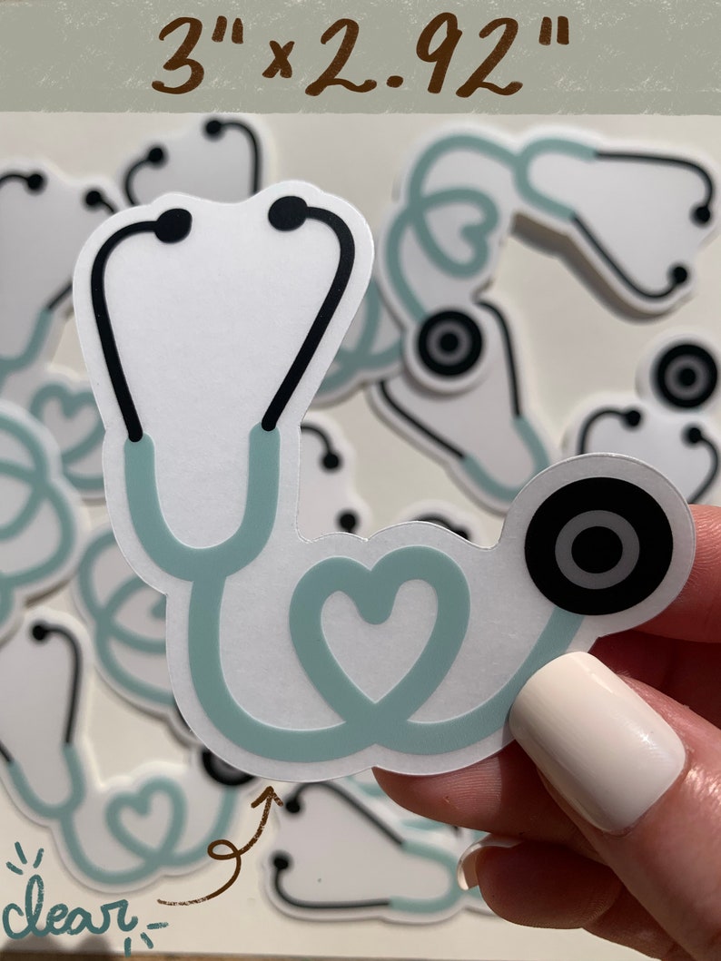 Clear Stethoscope Health Care Vinyl Sticker - Matte Weatherproof - Etsy