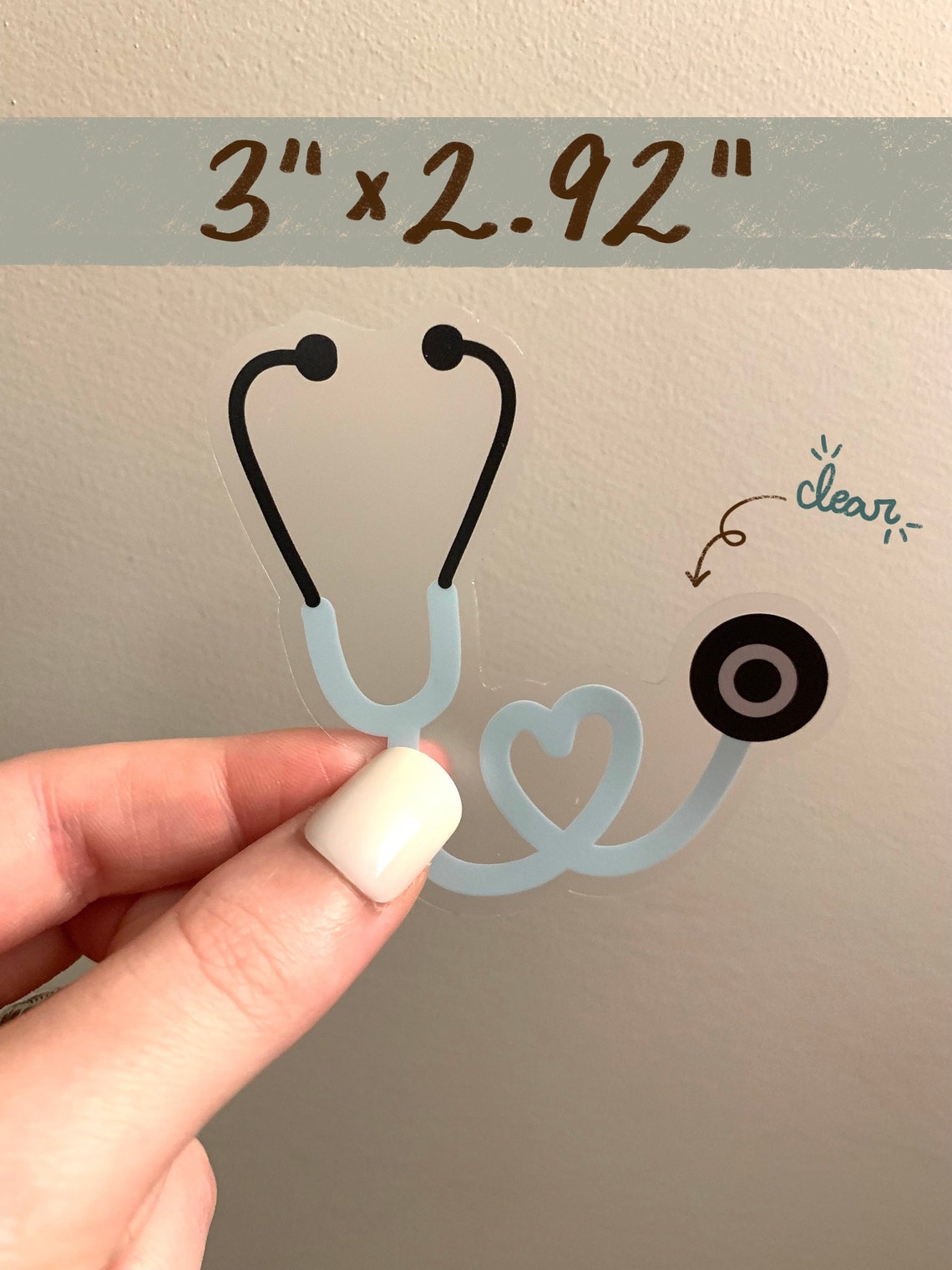 Clear Stethoscope Health Care Vinyl Sticker - Matte Weatherproof - Etsy