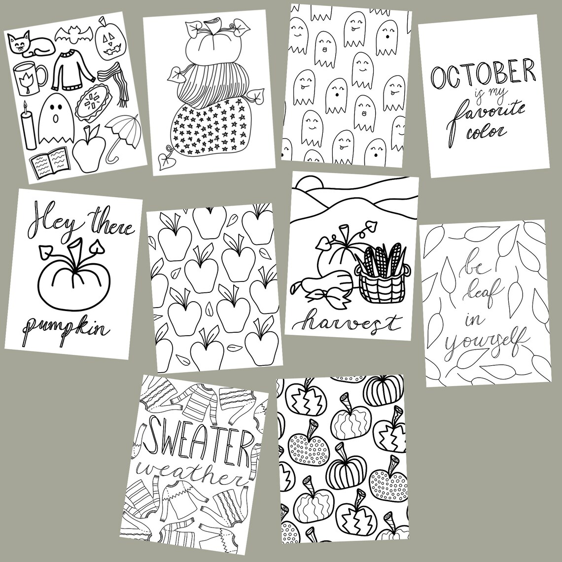 Autumn Coloring Book/ Digital Coloring/ Fall Coloring - Etsy