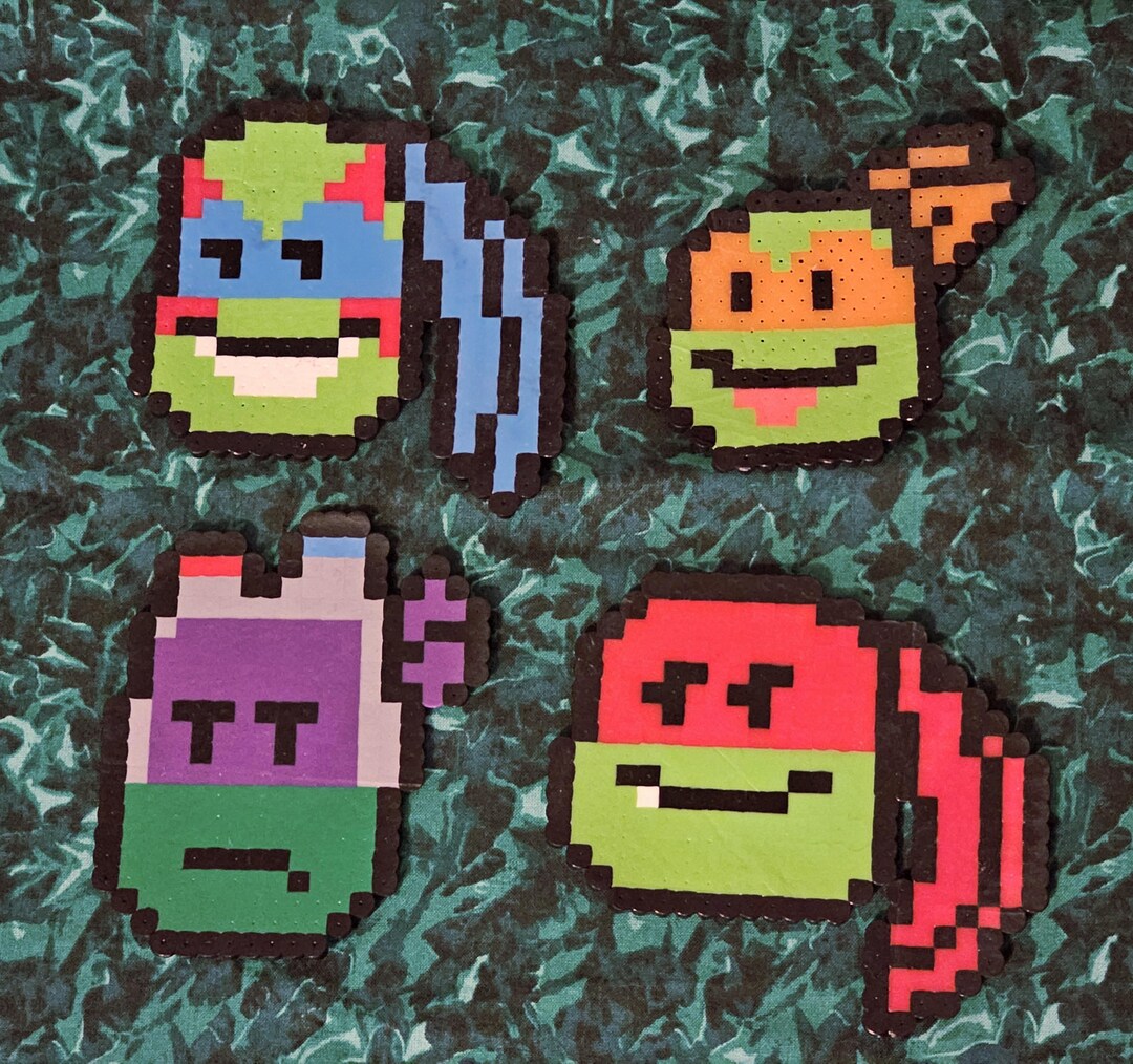 Rise of the TMNT - Turtle Perler Bead Set of 4 - Etsy