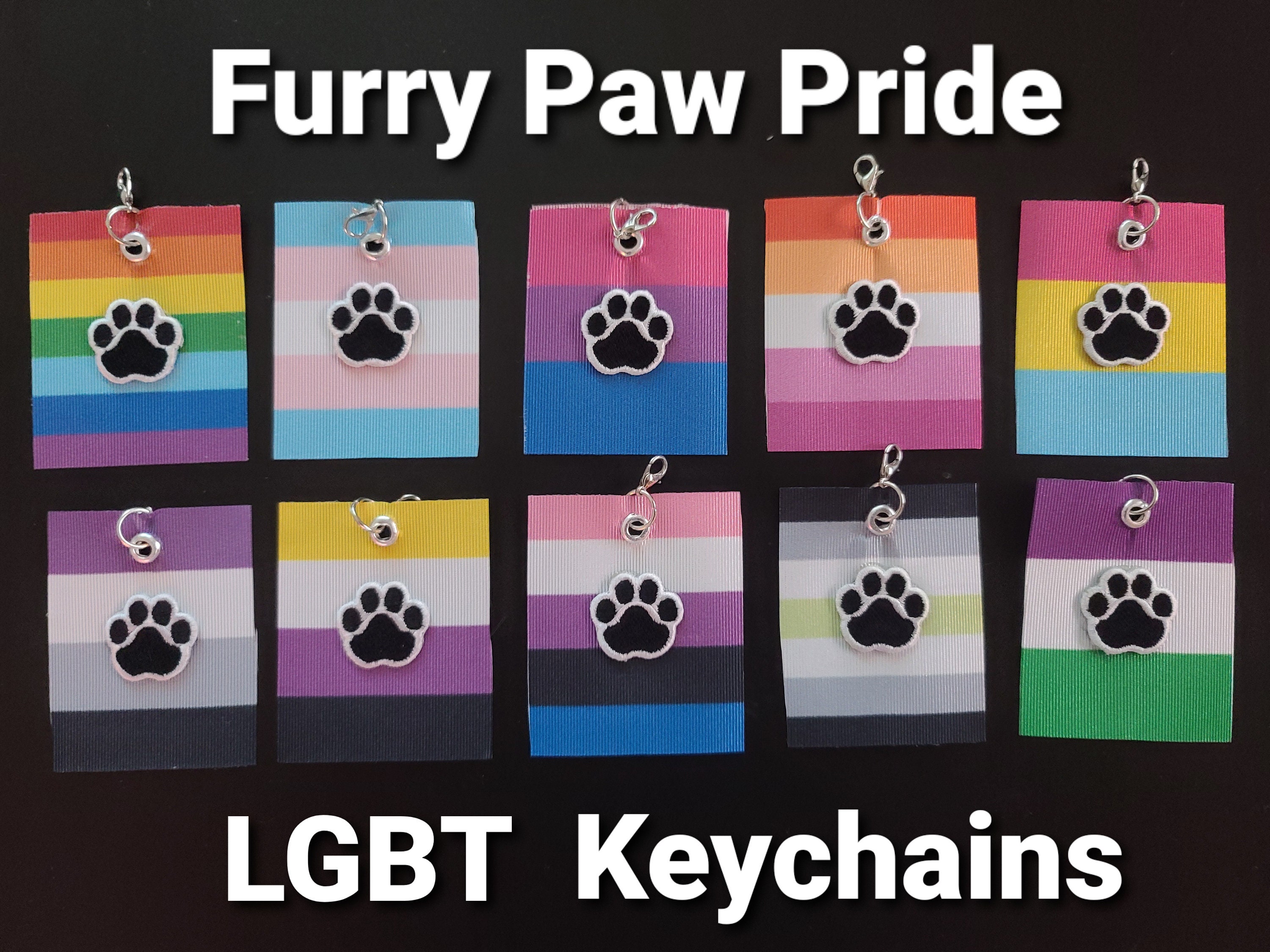 Furry Pride Paw LGBT Keychains - Etsy