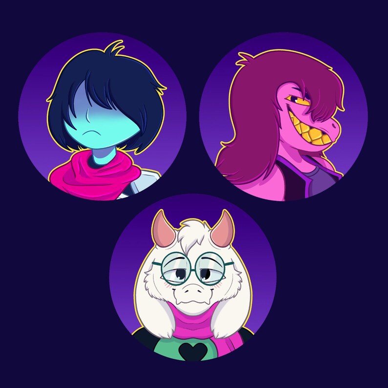 Deltarune 3inch Character Buttons - Etsy