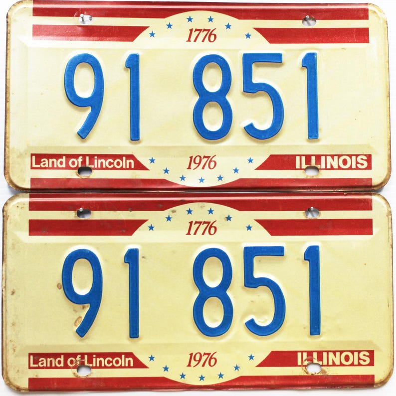 Illinois Bicentennial License Plates - Etsy