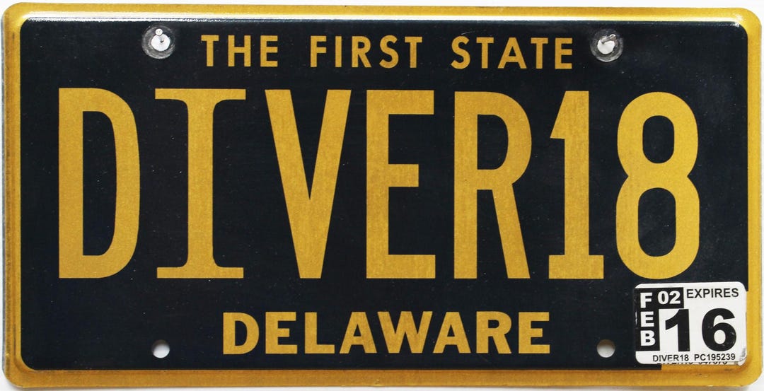 Delaware Vanity License Plate - Etsy