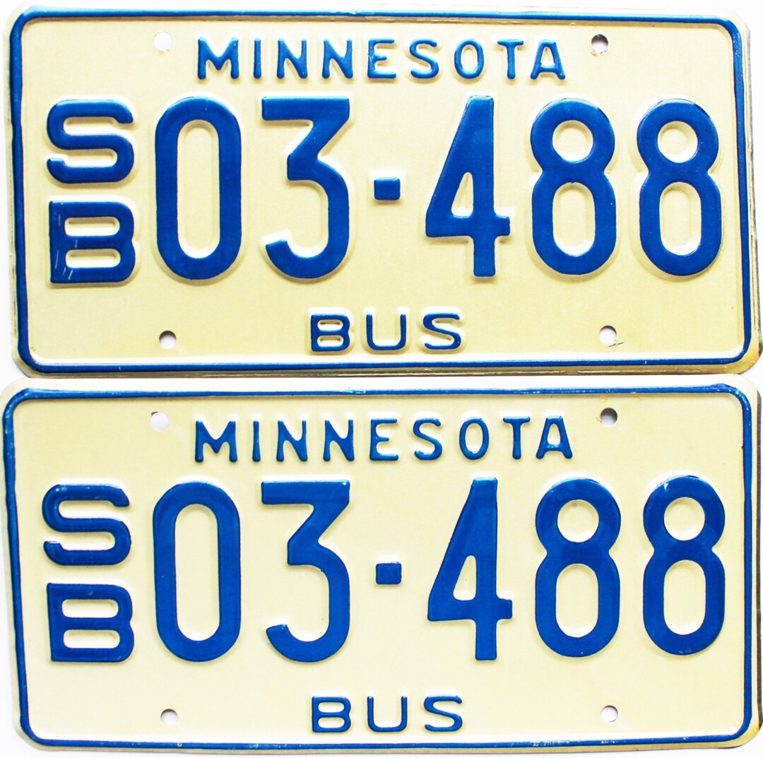 1976 Minnesota Bus License Plates Pair 03488 - Etsy