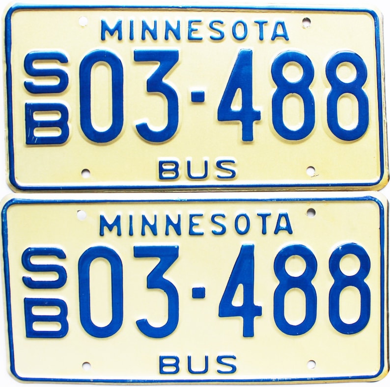 1976 Minnesota Bus License Plates Pair 03488 - Etsy