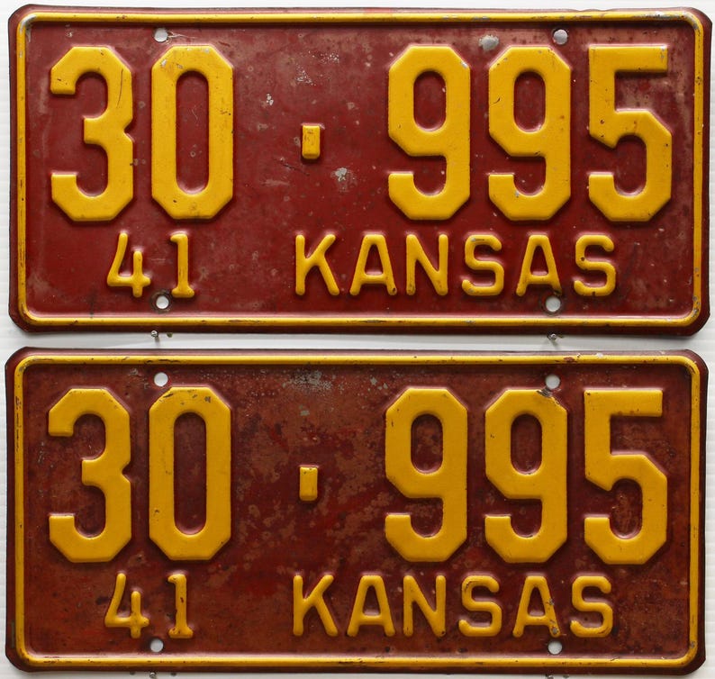 Kansas Antique License Plates - Etsy