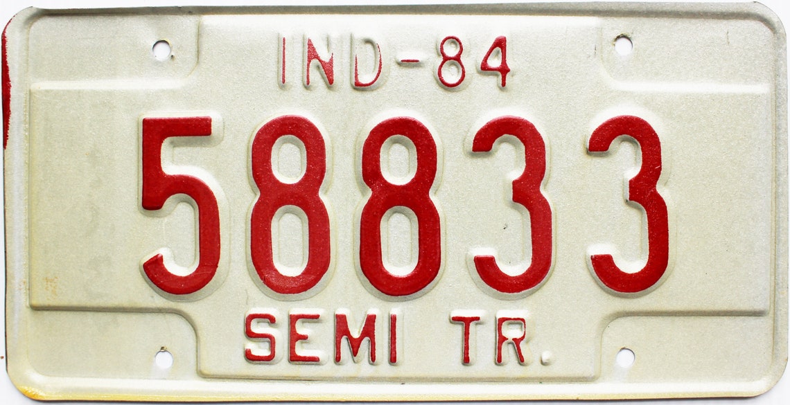 1984 Indiana Semi Trailer License Plate #58833 - Etsy