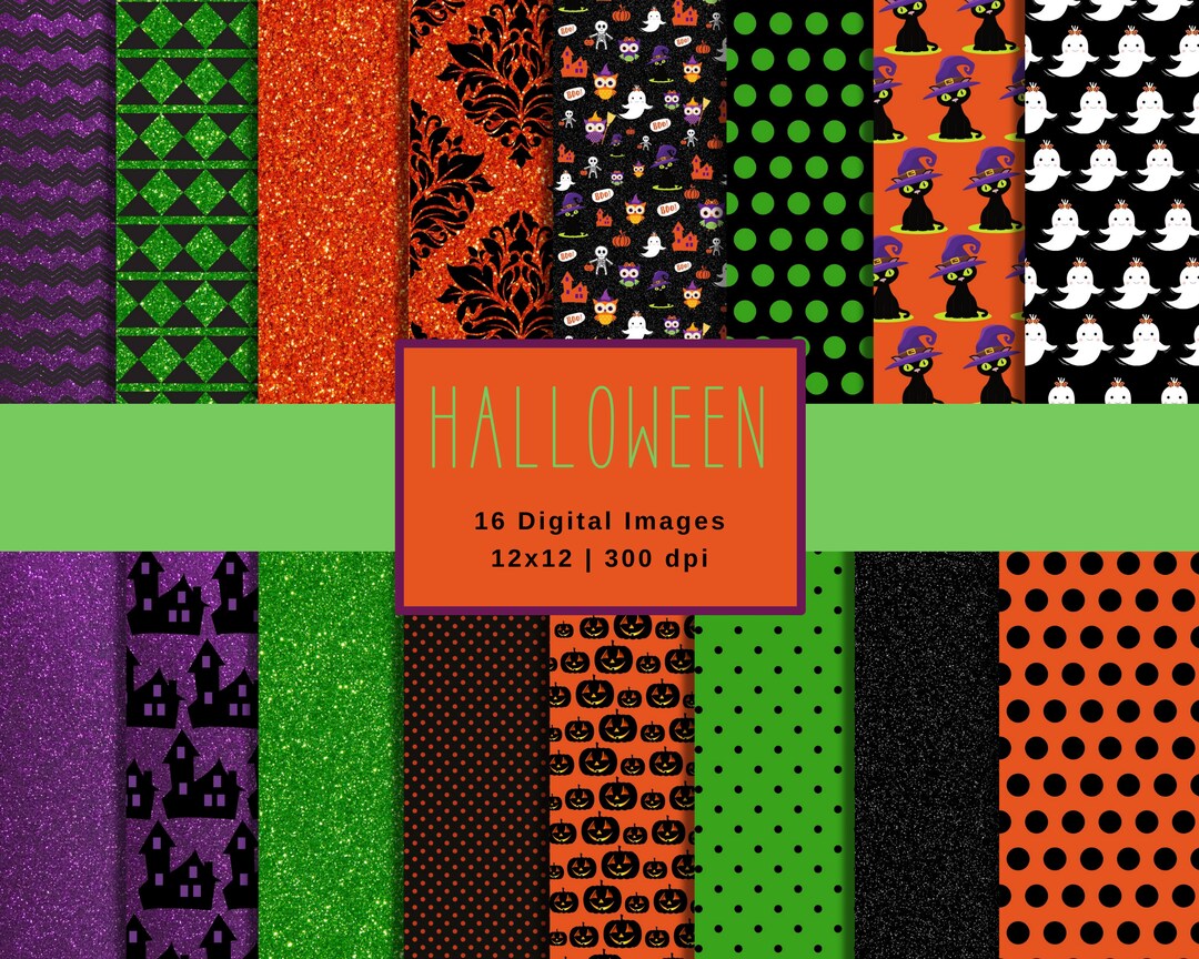 Spooky Halloween Digital Wallpaper & Seamless Patterns for October ...
