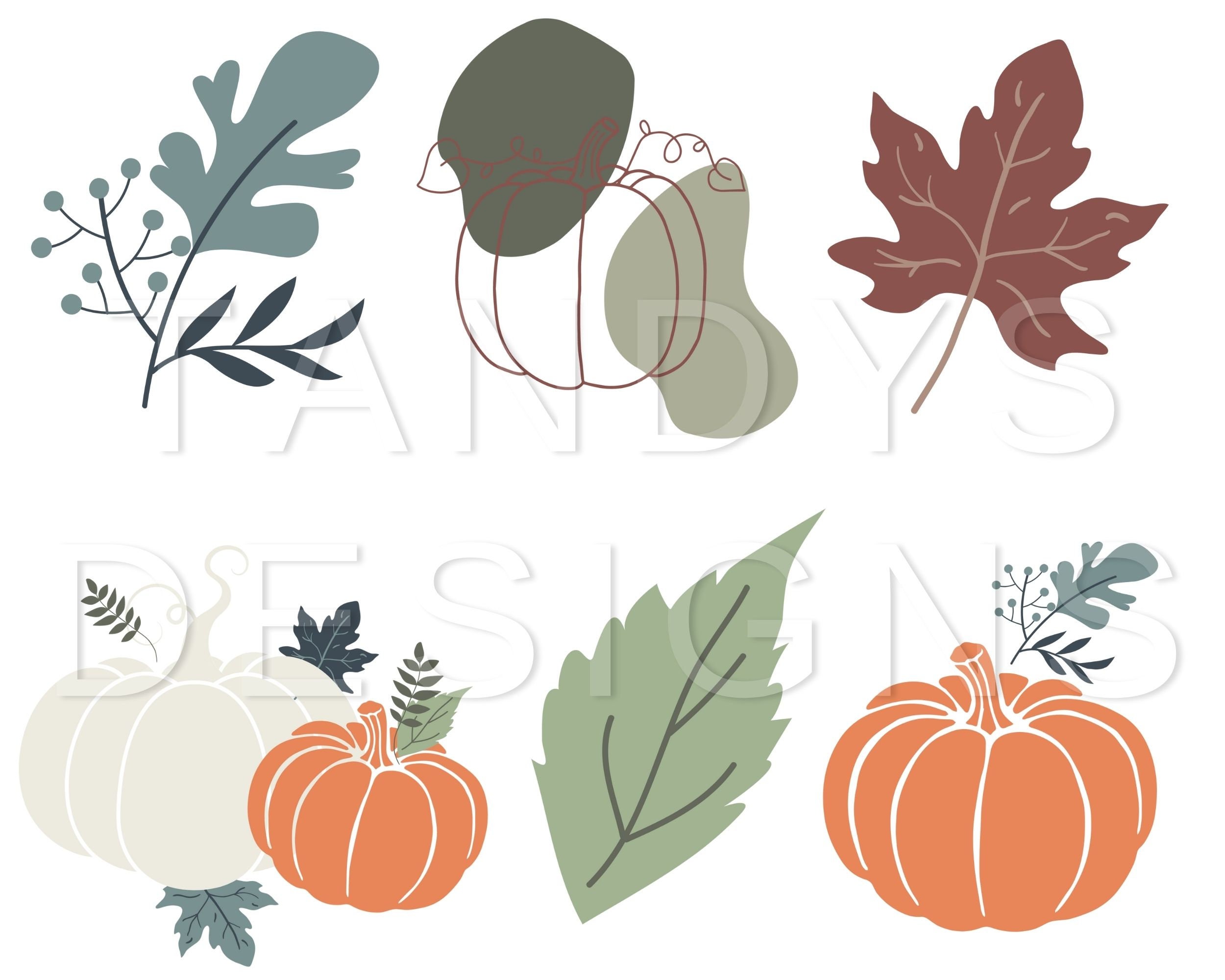 Bohemian Autumn Fall Digital Clipart PNG: Seasonal Boho Illustrations ...