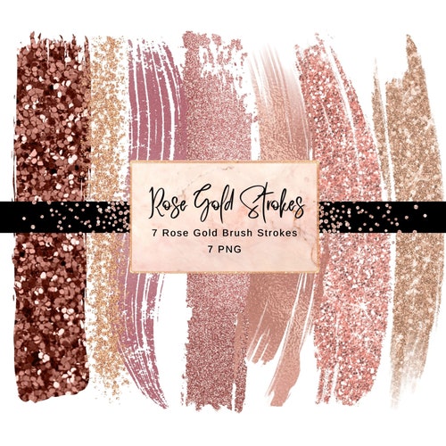 11 ROSE GOLD Brush Strokes 11 Png Clip Art Designs Instant - Etsy