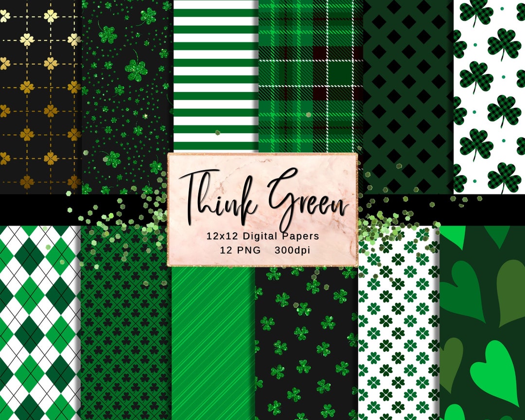 St Patricks Day Digital Wallpaper, Scrapbooking Paper, Glitter, Saint ...