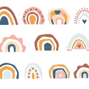 Boho Rainbow Clip Art and Wallpaper, Downloadable Paper - Etsy