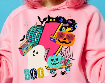 Retro 90s Ghost Digital Design for Halloween Shirts - Groovy Fall Print ...