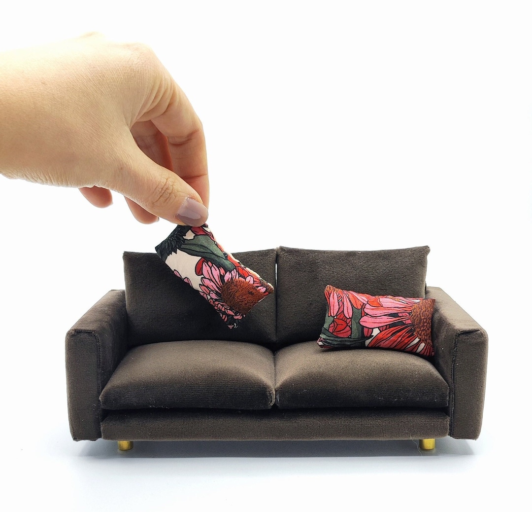 Miniature Sofa, Dollhouse Velvet Sofa, Handmade Miniature Sofa ...