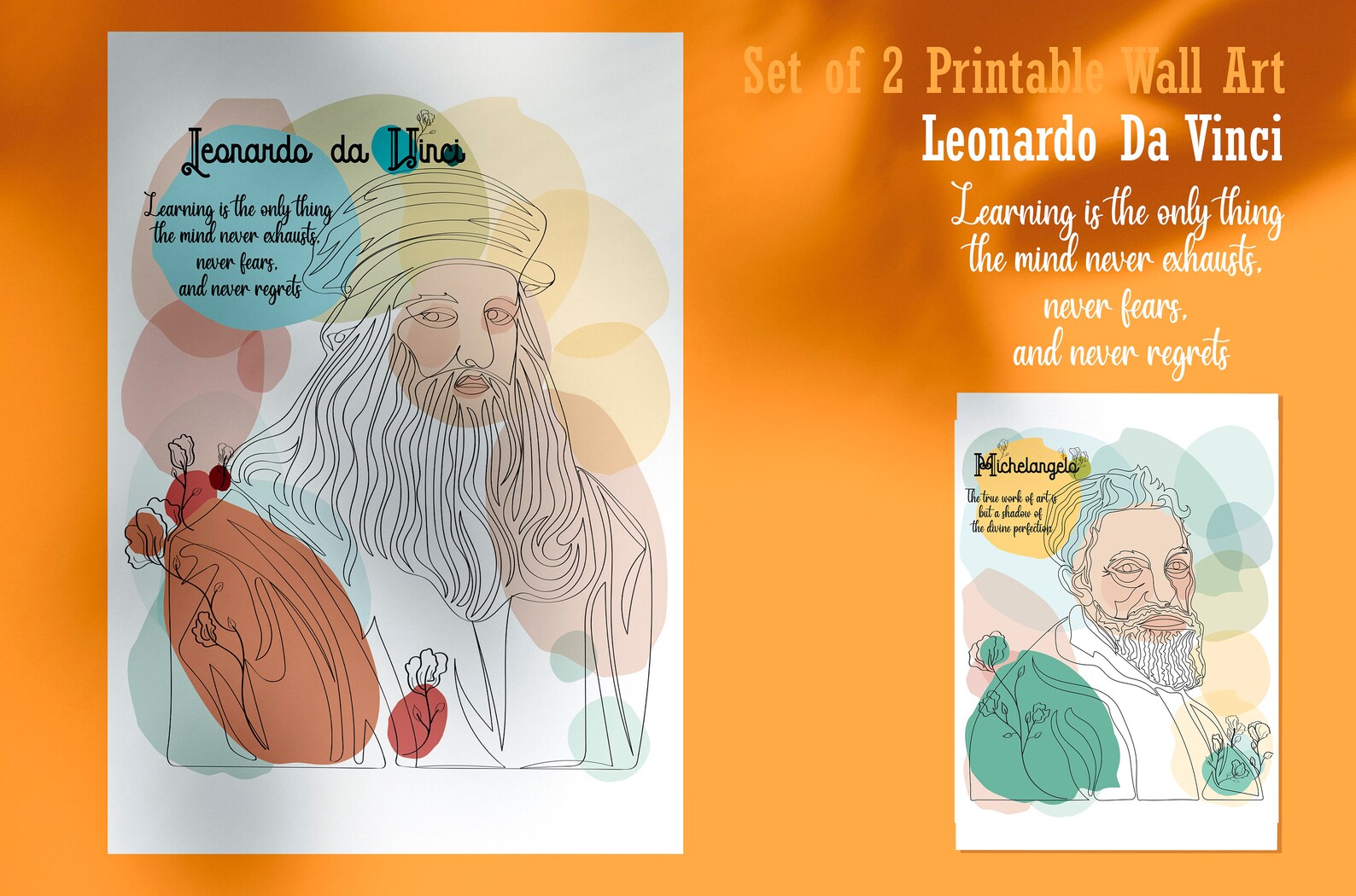 Printable Wall Art | Renaissance | Leonardo Da Vinci | Michelangelo ...