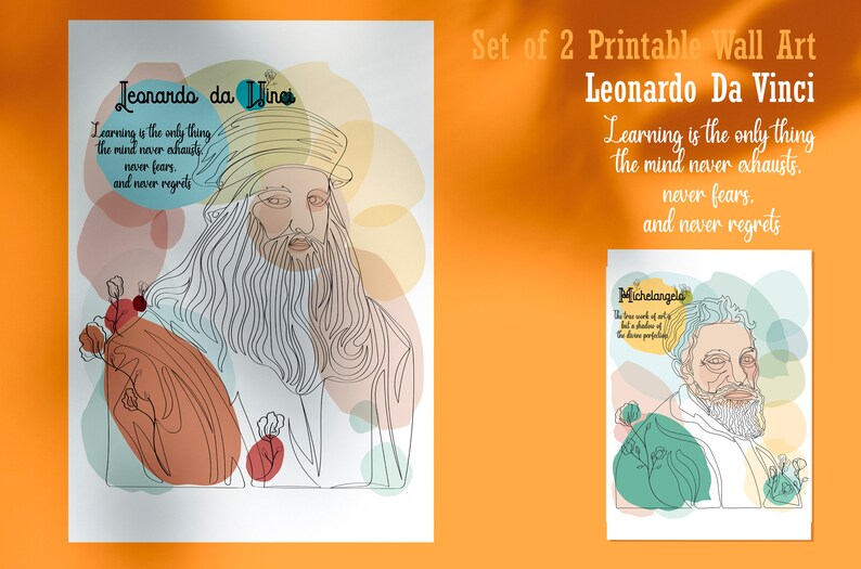 Printable Wall Art | Renaissance | Leonardo Da Vinci | Michelangelo ...