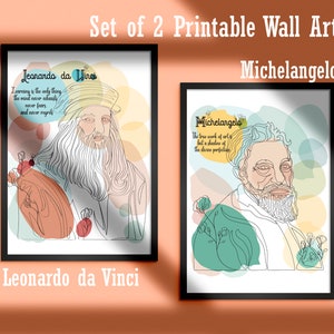 Printable Wall Art | Renaissance | Leonardo Da Vinci | Michelangelo ...