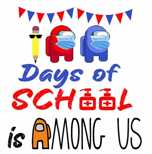 100 Days of School Among Us PNG, PSD, JPG Digital Download - Etsy