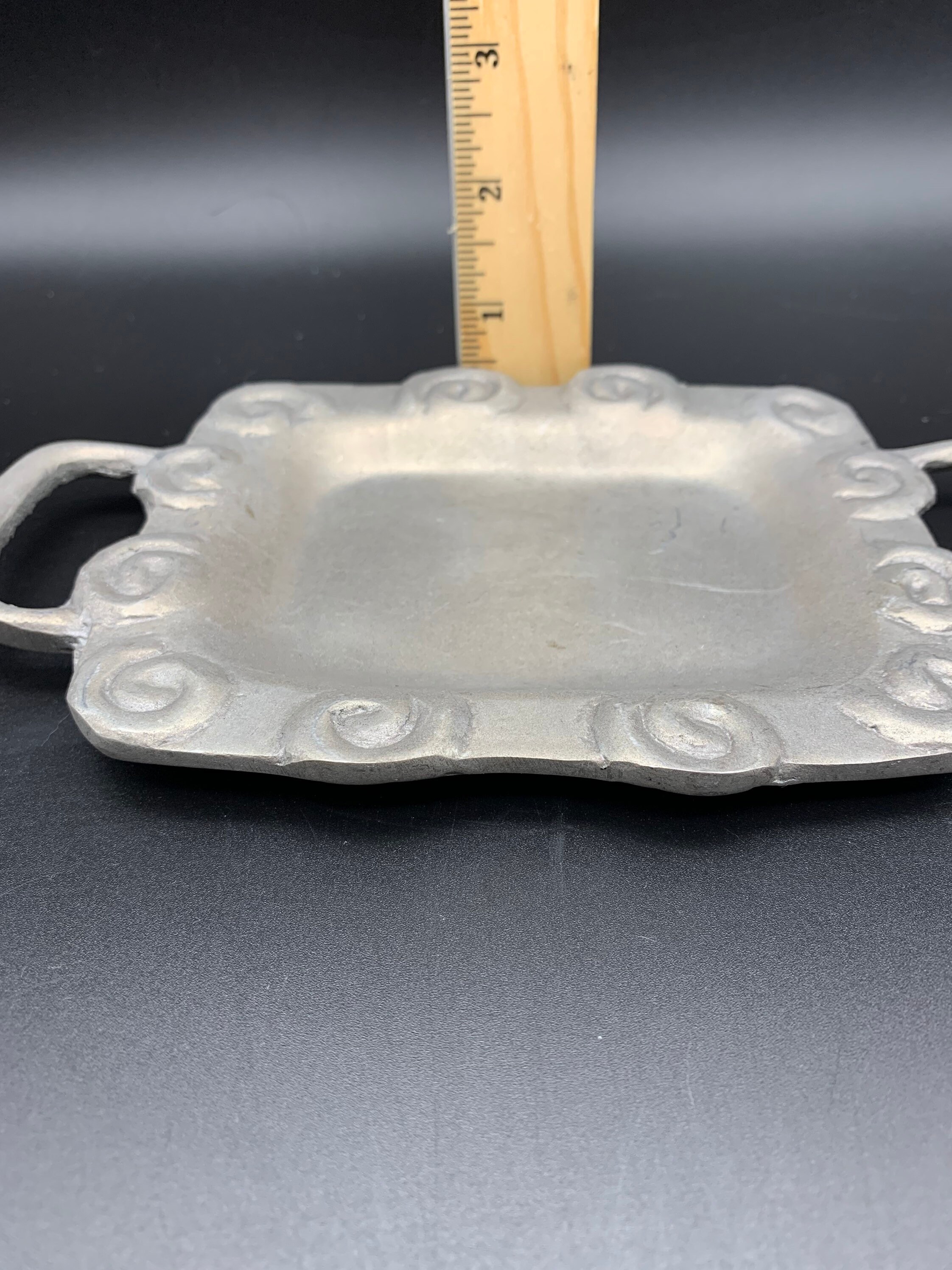 Vintage Small Pewter Tray With Handles - Etsy