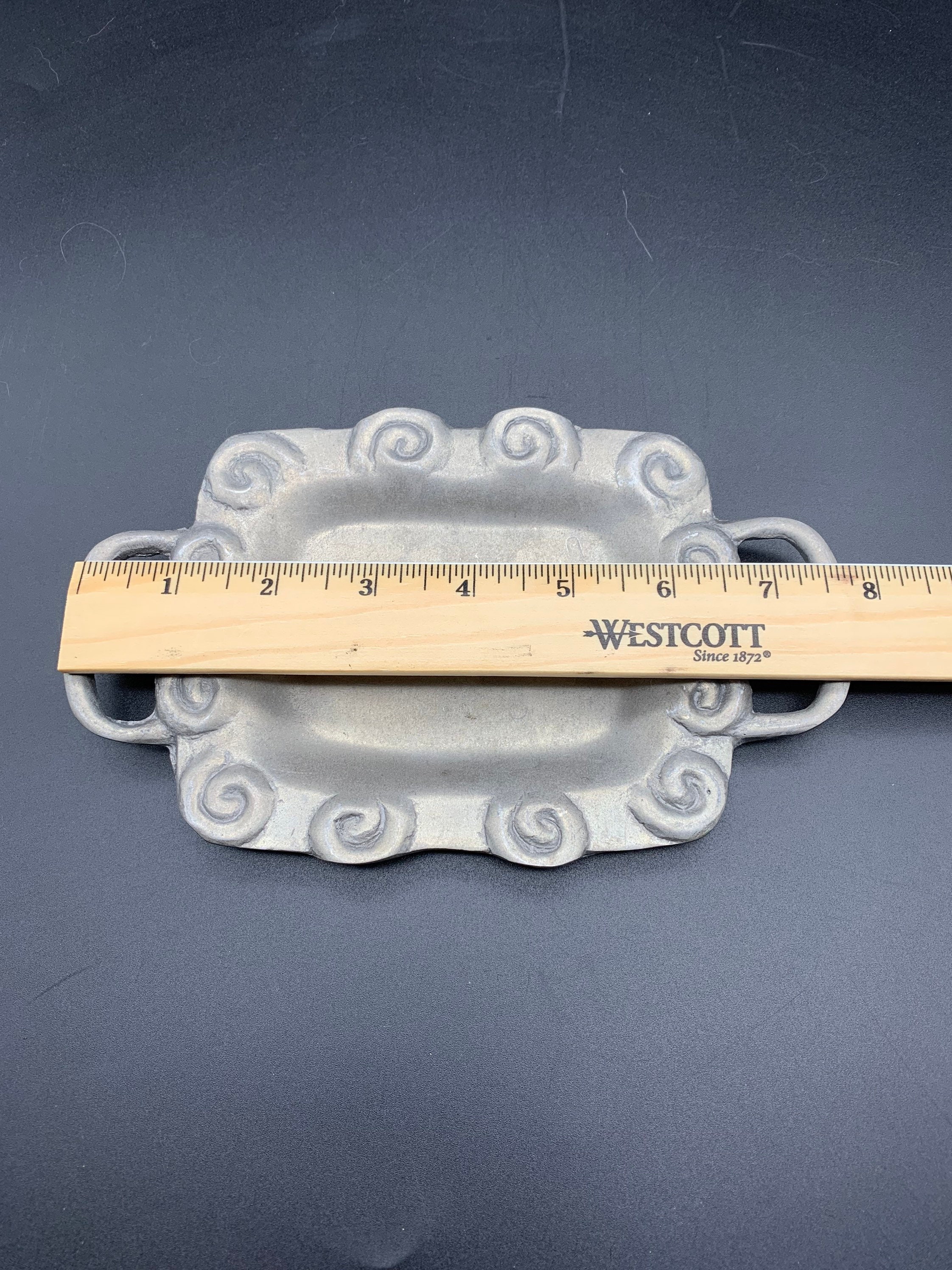 Vintage Small Pewter Tray With Handles - Etsy