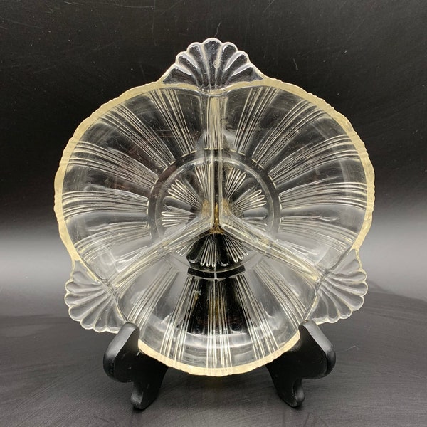 Pressed Glass Divided Dish - Etsy