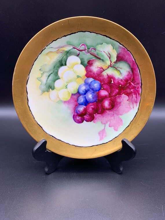 Hand Painted Weimar Germany Porcelain Plate With White Red - Etsy