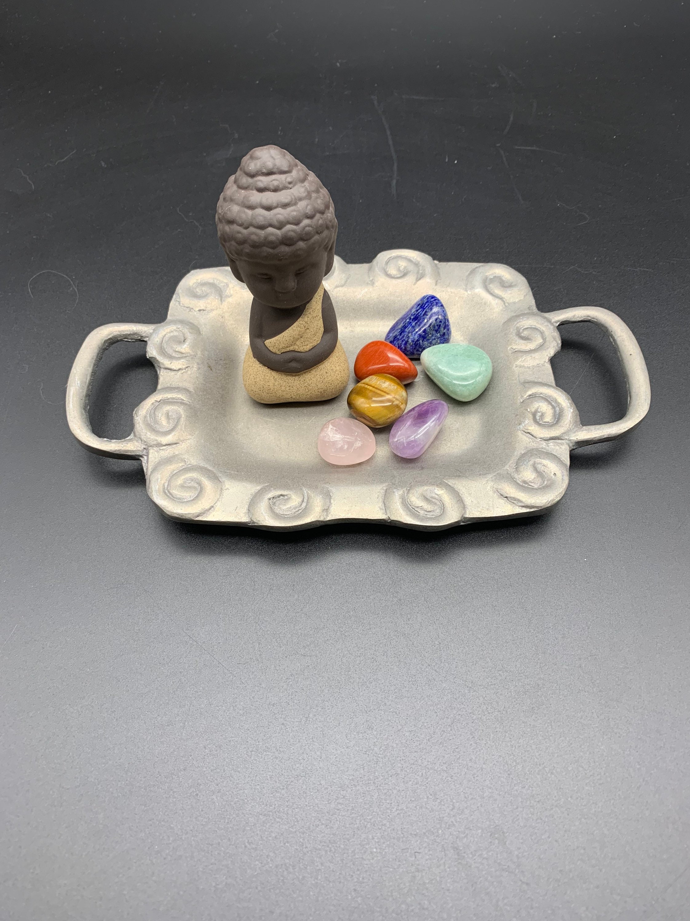 Vintage Small Pewter Tray With Handles - Etsy