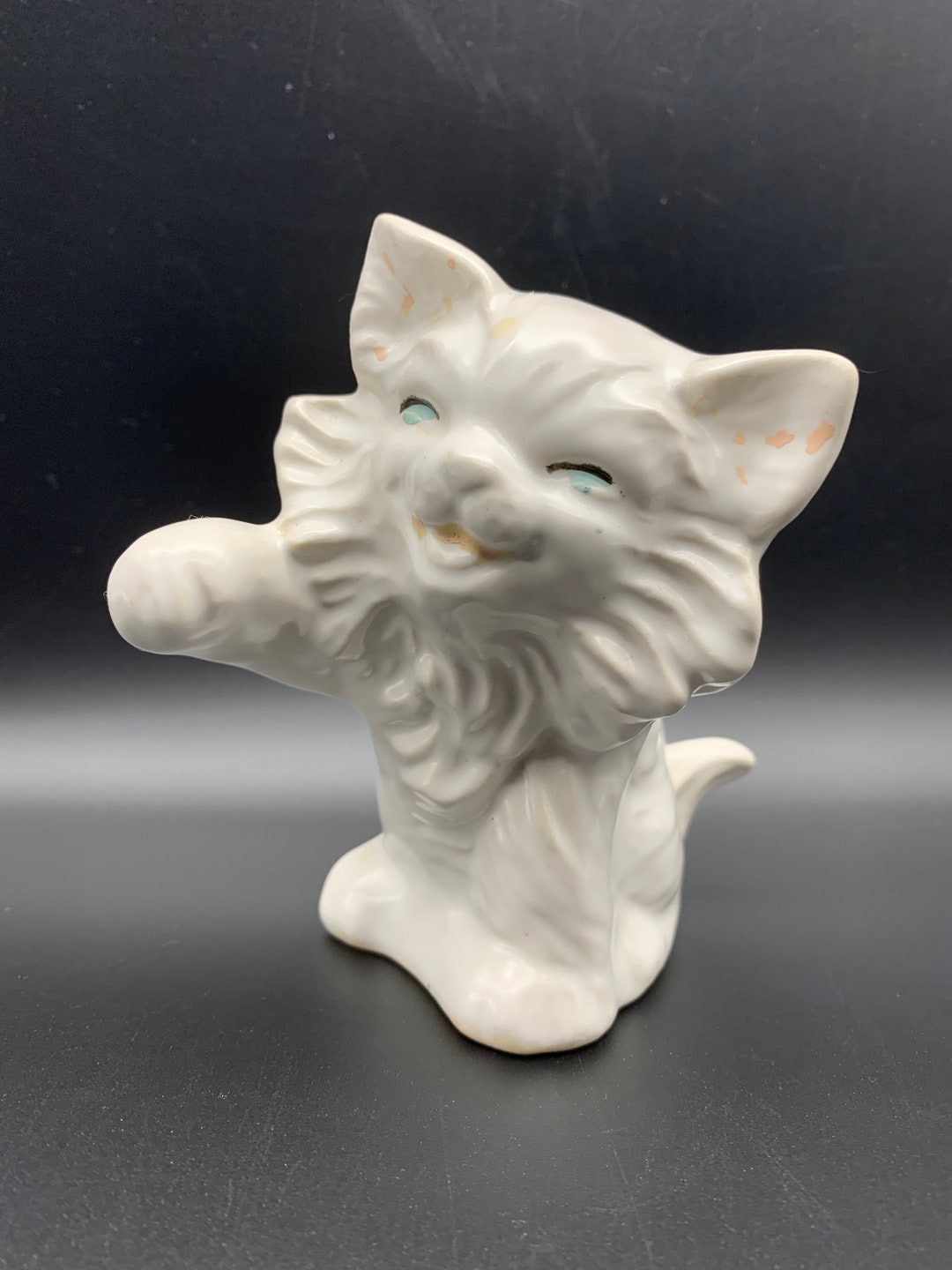 Vintage Lefton White Ceramic Persian Kitten - Etsy