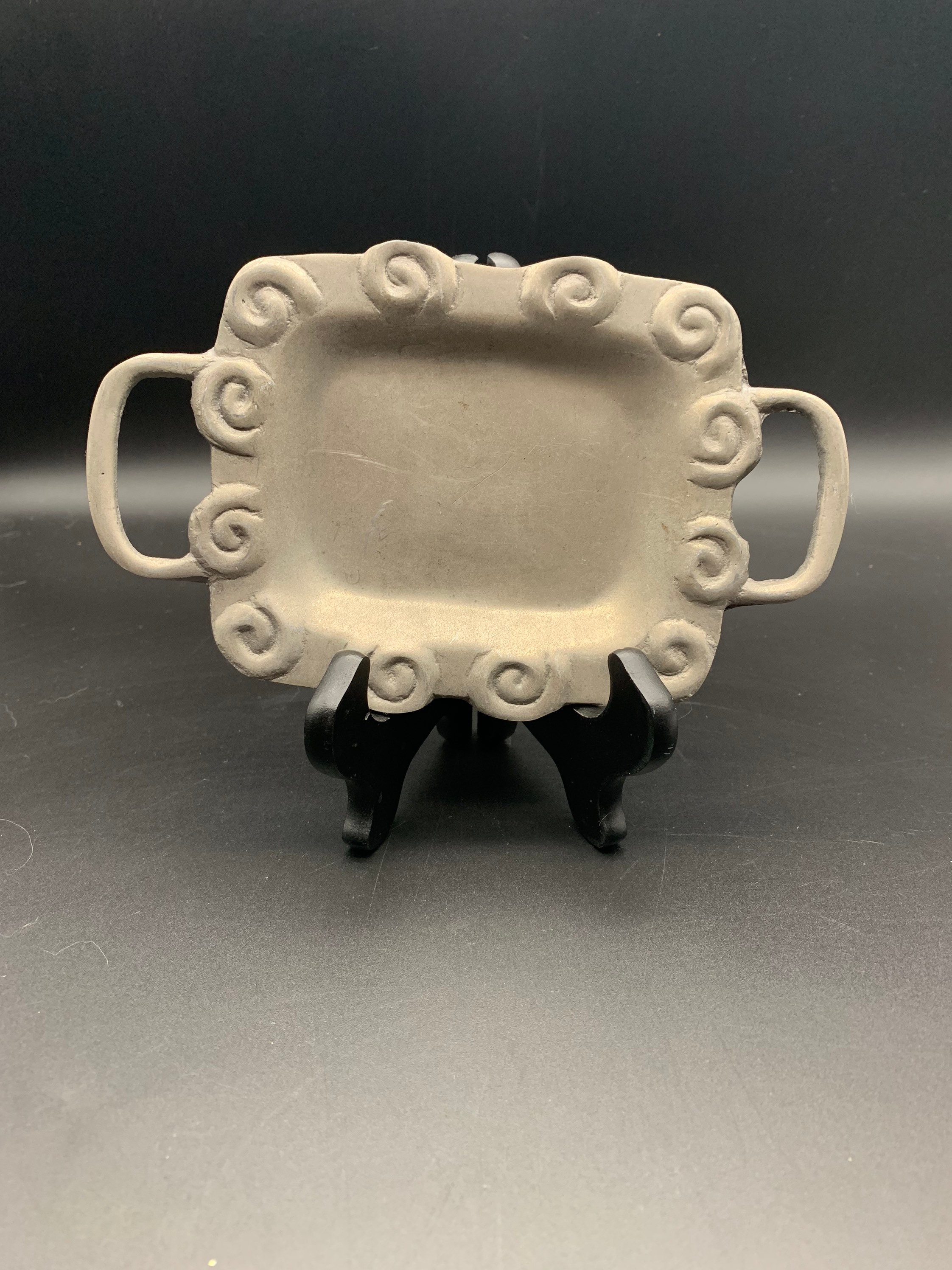 Vintage Small Pewter Tray With Handles - Etsy