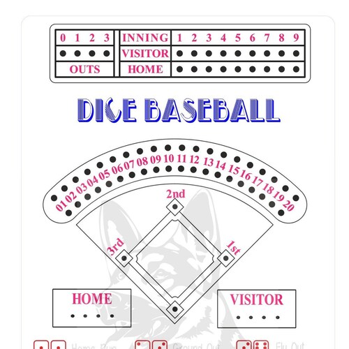 Dice Baseball Game & Rules Sheet DIGITAL FILE ONLY | Etsy