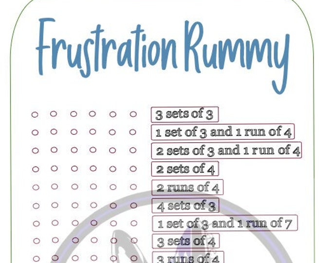 Frustration Rummy (6 Players) Game & Rules Sheet (DIGITAL FILE ONLY) - Etsy