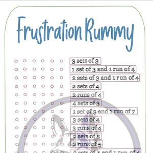 Frustration Rummy (6 Players) Game & Rules Sheet (DIGITAL FILE ONLY) - Etsy