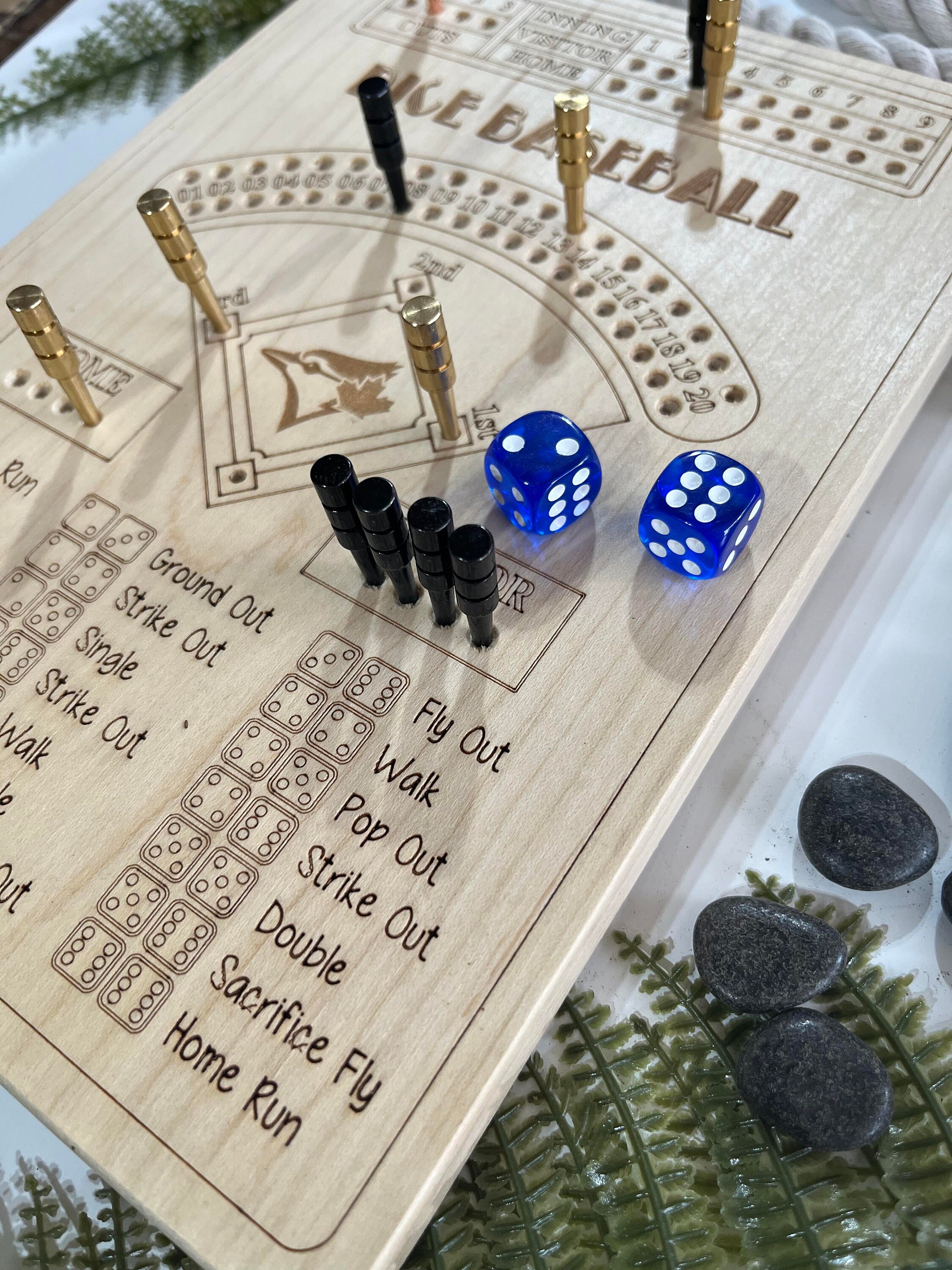 Dice Baseball Solid Maple Board Game - Etsy