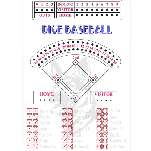Dice Baseball Game & Rules Sheet DIGITAL FILE ONLY - Etsy
